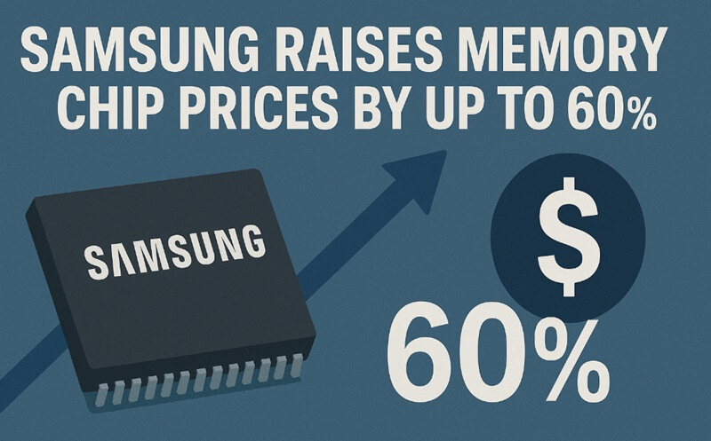 Samsung Raises Memory Chip Prices by Up to 60% Amid AI-Driven Supply Crunch